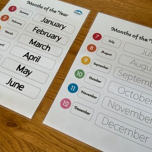 Months of the Year, Homeschool Activity, Printable Calendar ...