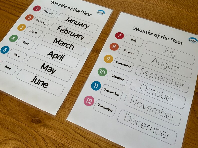 Months of the Year, Homeschool Activity, Printable Calendar ...