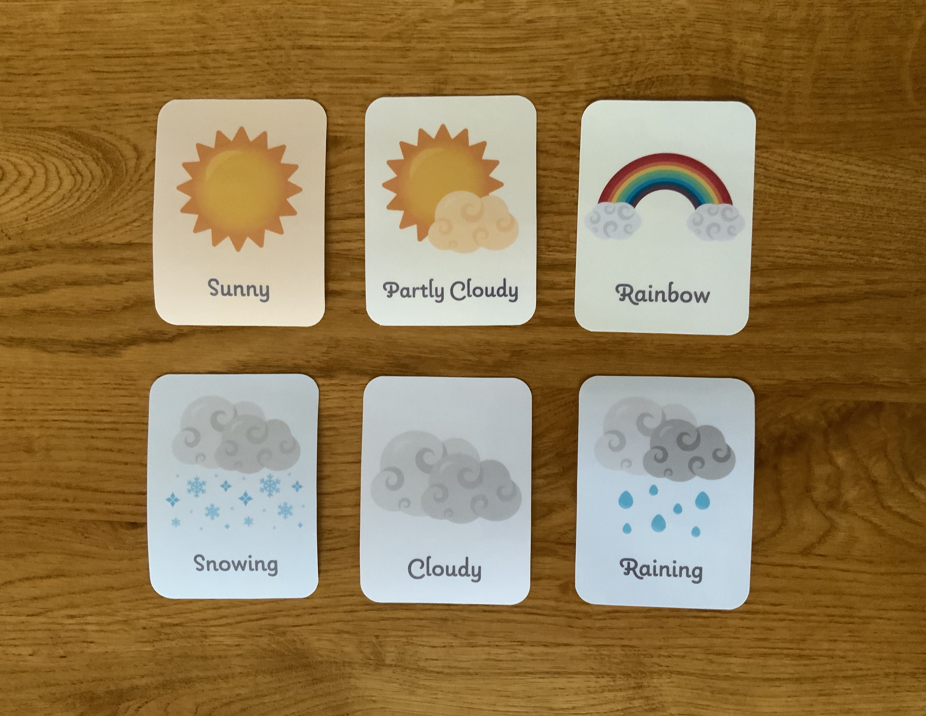 Weather Flashcards, Montessori Materials, Toddler Flashcards, Weather ...