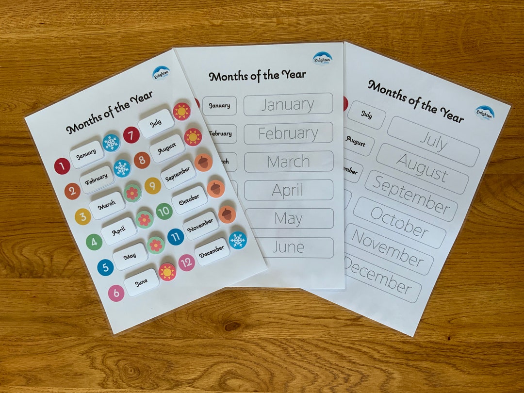 Months of the Year, Homeschool Activity, Printable Calendar ...