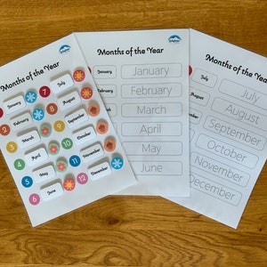 Months of the Year, Homeschool Activity, Printable Calendar ...