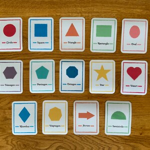 Shapes Flash Cards, Learning Shapes, Toddler Activity, Homeschool ...