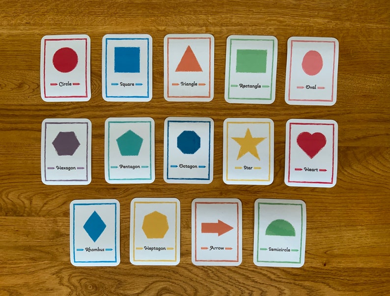 Shapes Flash Cards, Learning Shapes, Toddler Activity, Homeschool ...