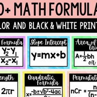 Math Formula Posters, Geometry Formula Posters, Volume Posters, Surface ...
