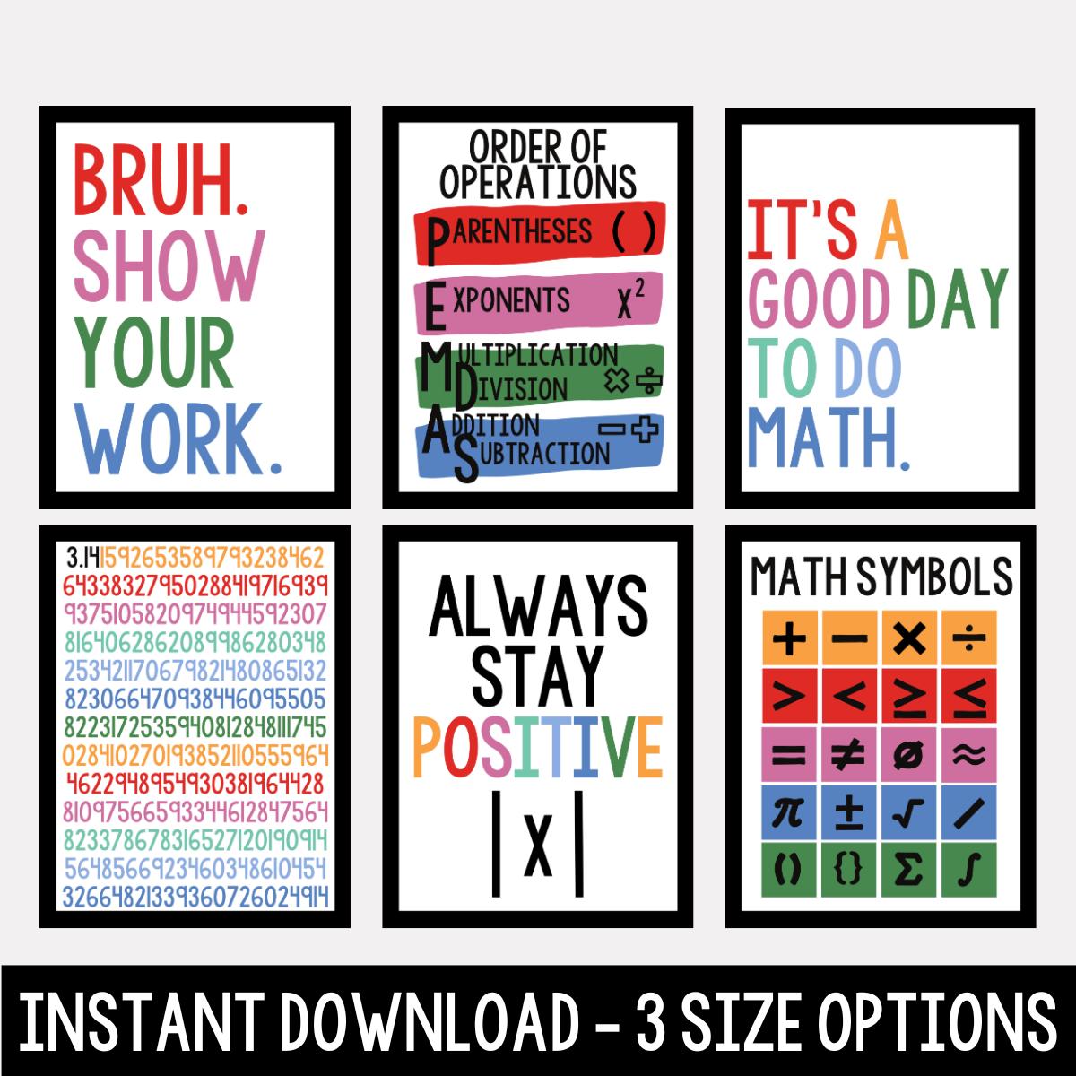 Math Classroom Posters, Classroom Decor, Classroom Posters, Math Poster ...