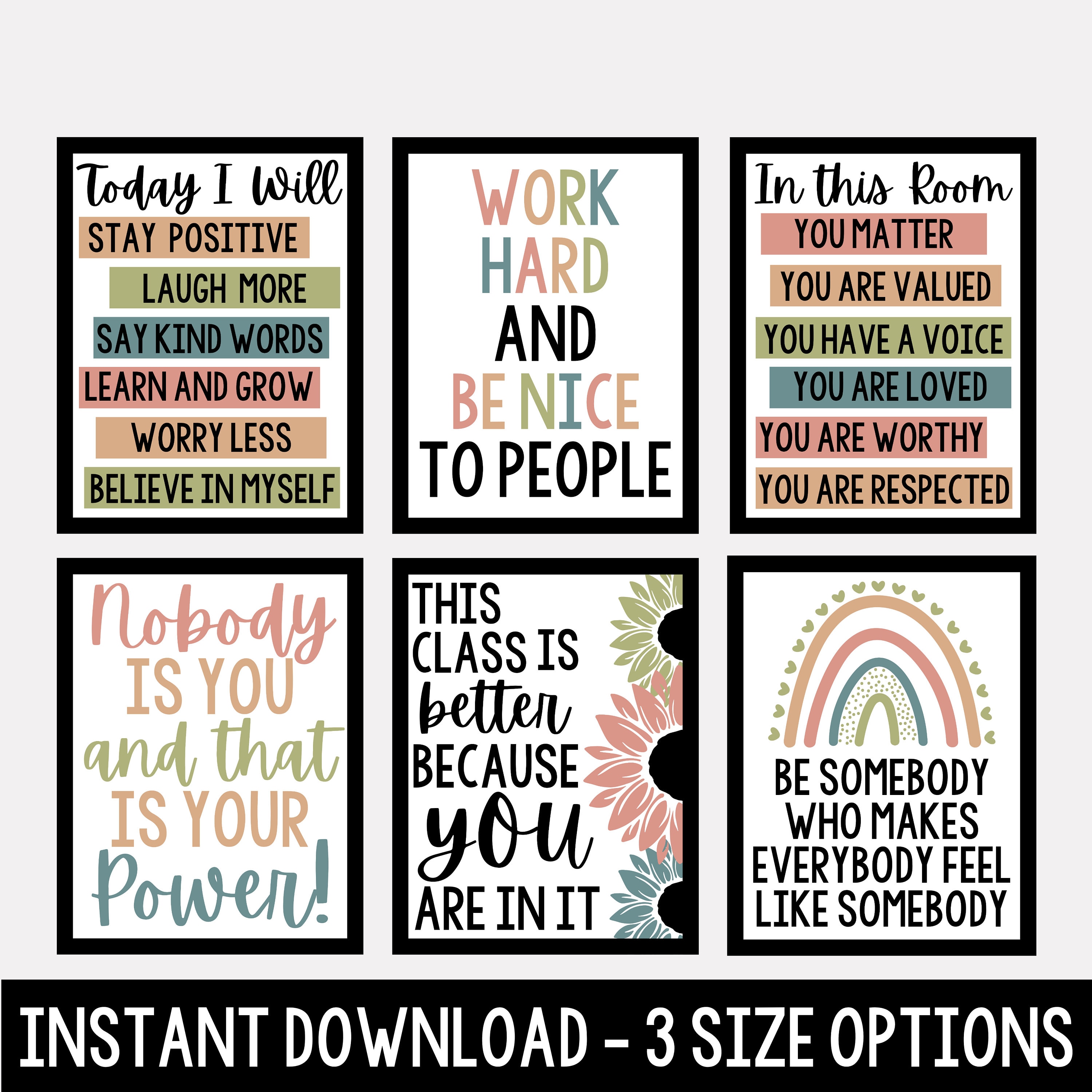 Positive Classroom Posters, Printable Classroom Posters, Classroom ...