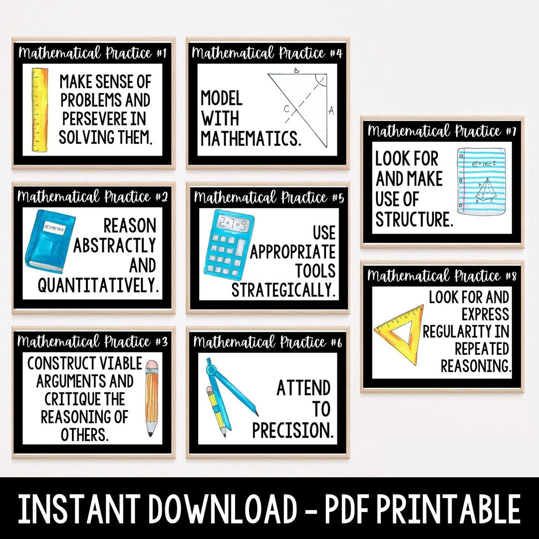 Math Practices Posters: Classroom Decor (digital Download) - Etsy