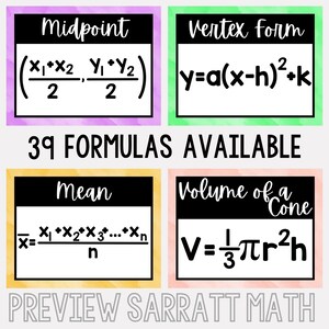 Math Posters, Math Classroom Posters, Math Formula Poster, Formula ...