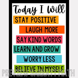 Positive Classroom Posters, Printable Classroom Decor, Aesthetic ...