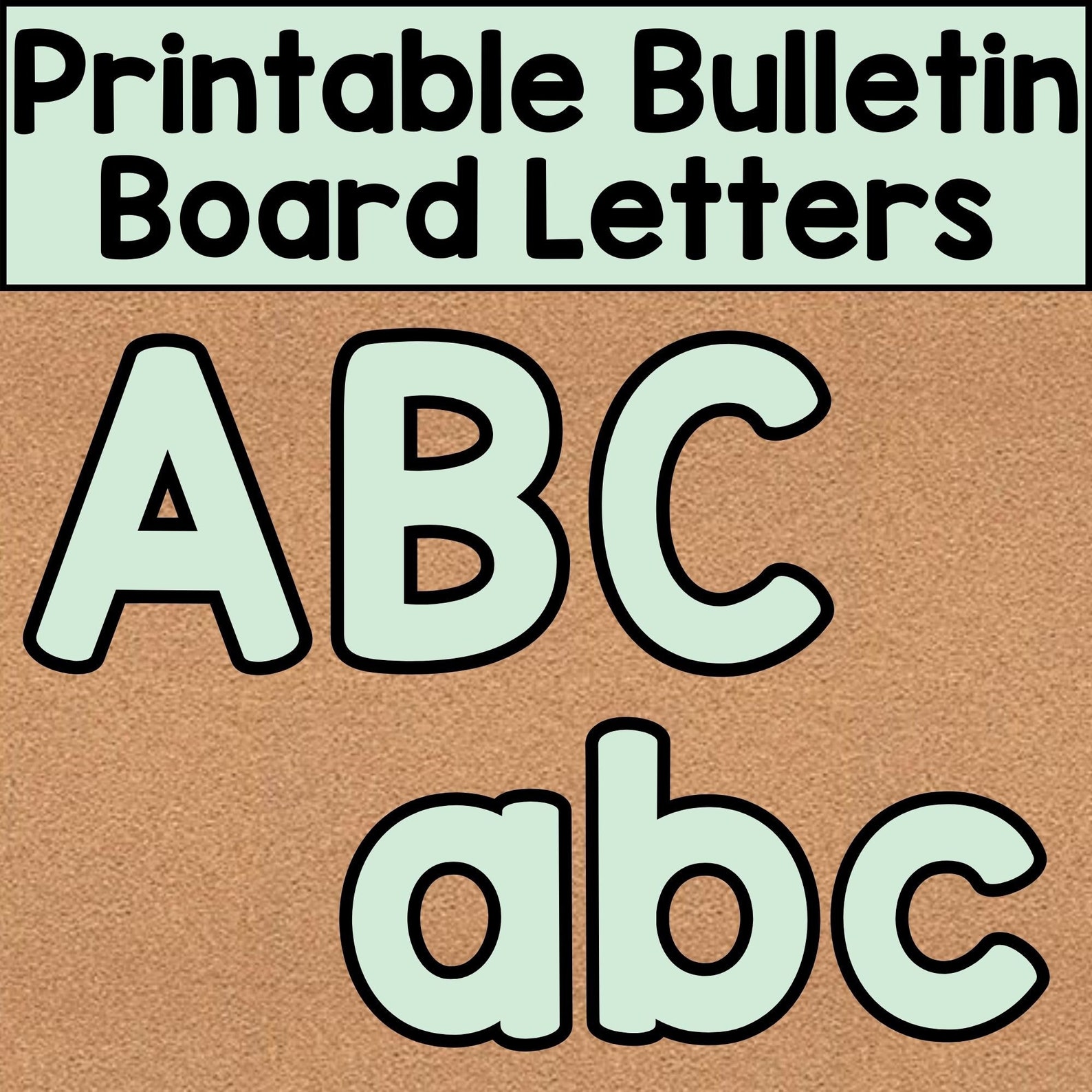 Light Green Printable Bulletin Board Letters: Classroom Decor (PDF) - Etsy