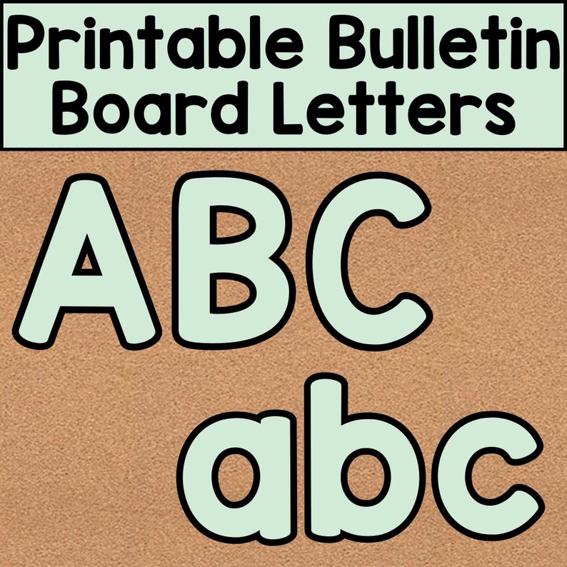 Light Green Printable Bulletin Board Letters: Classroom Decor (PDF) - Etsy