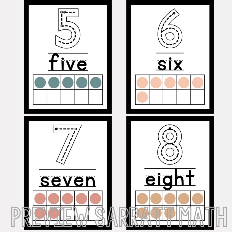 Number Poster With Ten Frames 1 to 20 - Math Poster - Classroom Poster ...