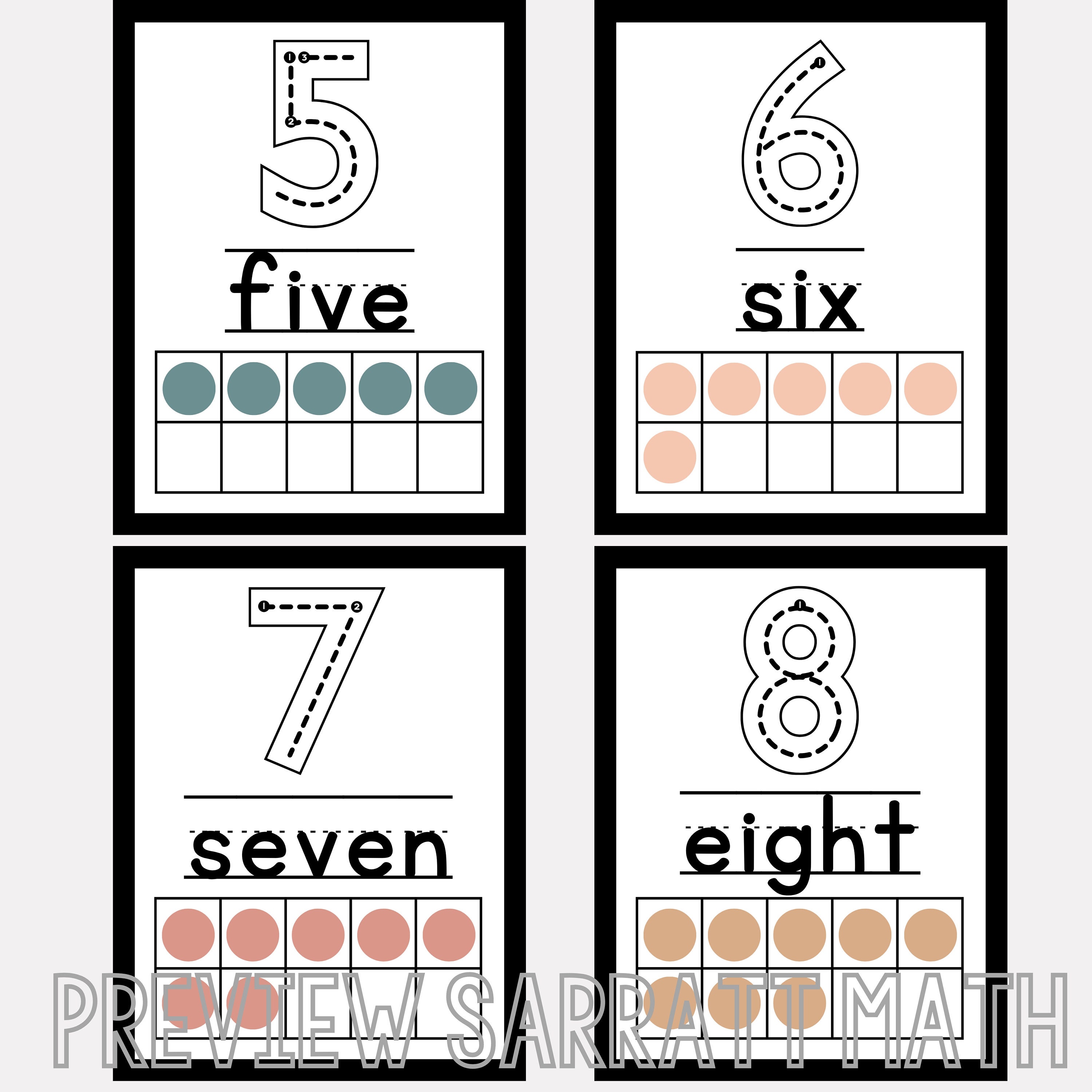 Number Poster With Ten Frames 1 to 20 - Math Poster - Classroom Poster ...