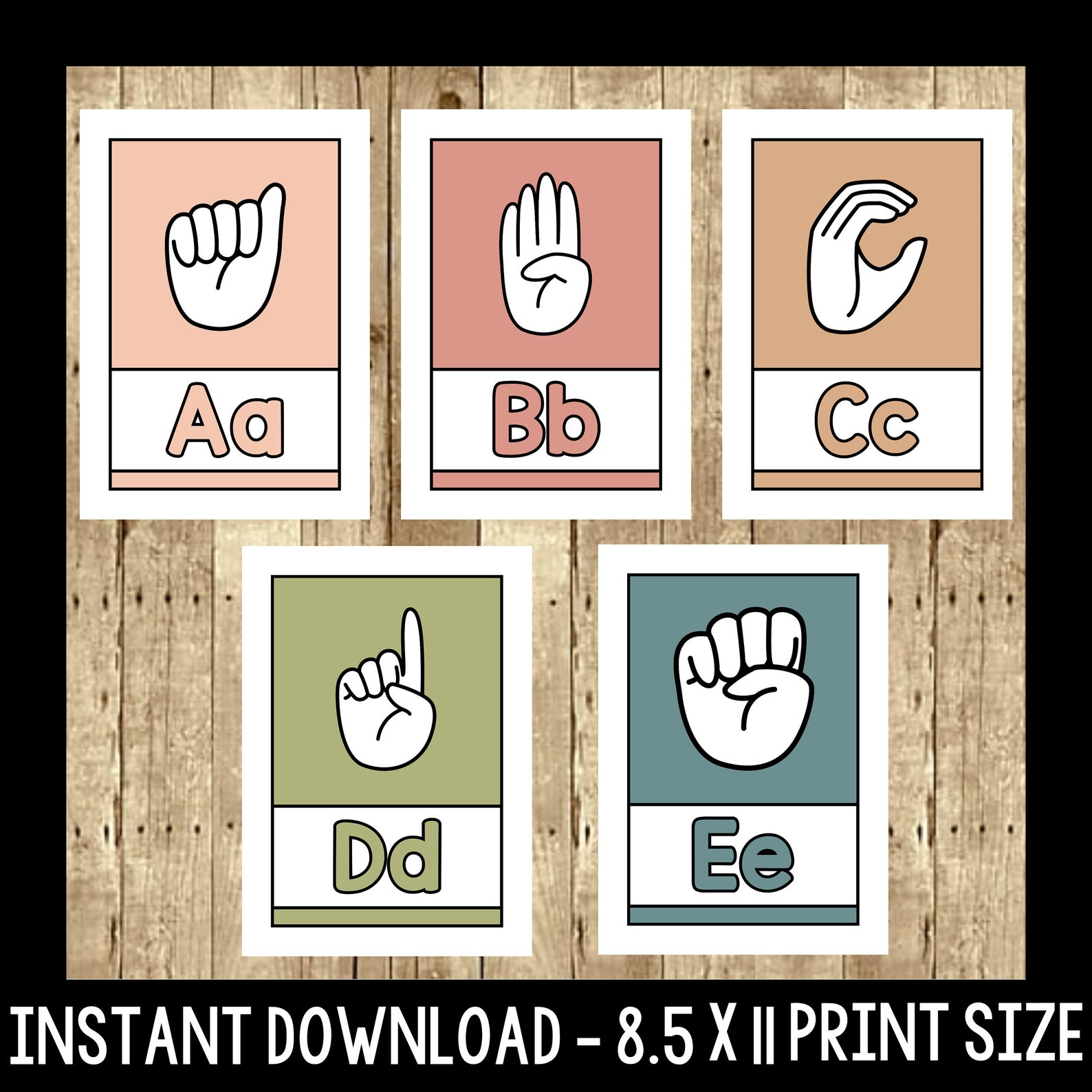 ASL Alphabet Posters Boho Classroom Decor Aesthetic Classroom American ...