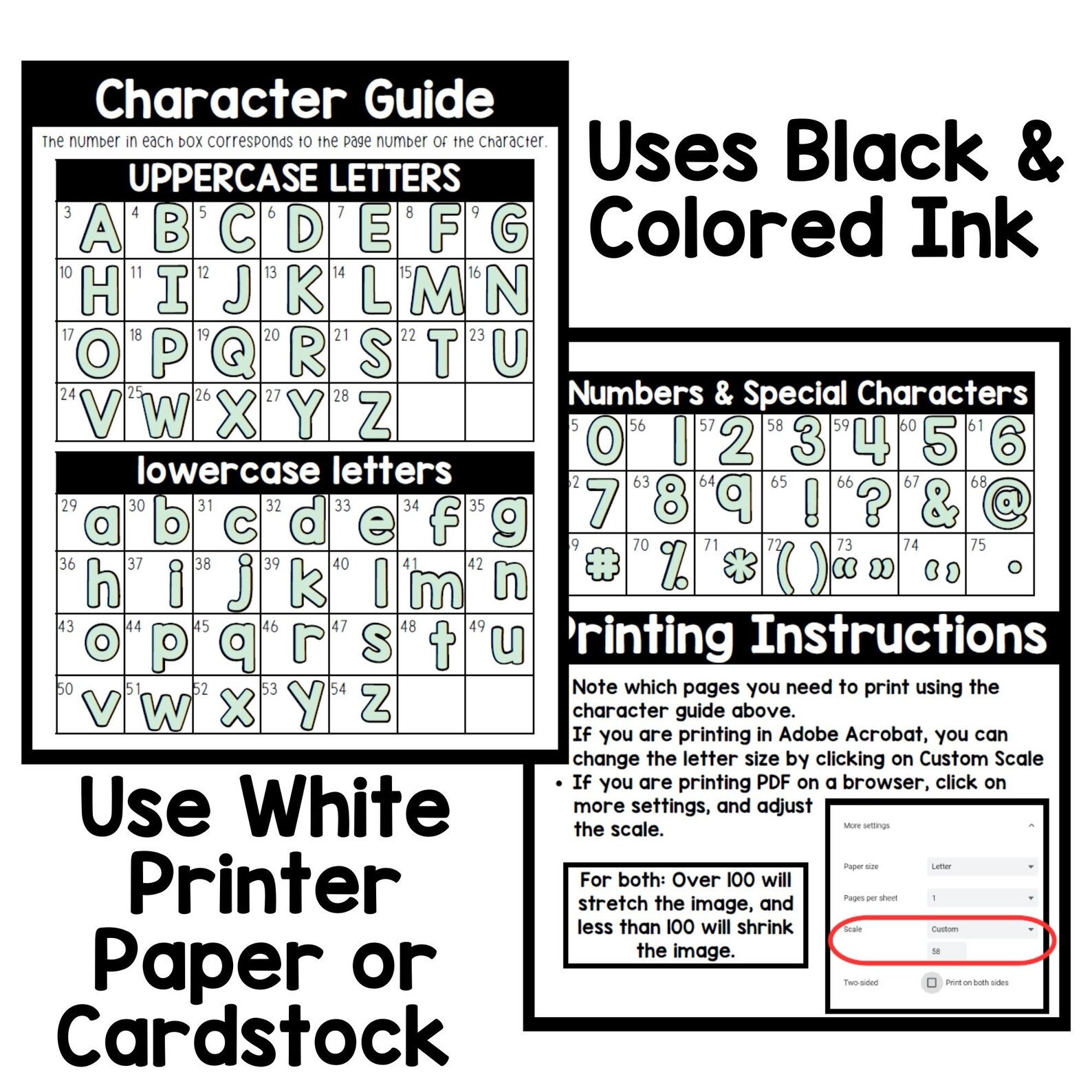 Light Green Printable Bulletin Board Letters: Classroom Decor (PDF) - Etsy