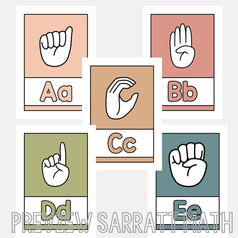 ASL Alphabet Posters Boho Classroom Decor Aesthetic Classroom American ...