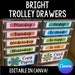 EDITABLE Bright Rolling Cart Labels - Teacher Trolley Labels - Etsy