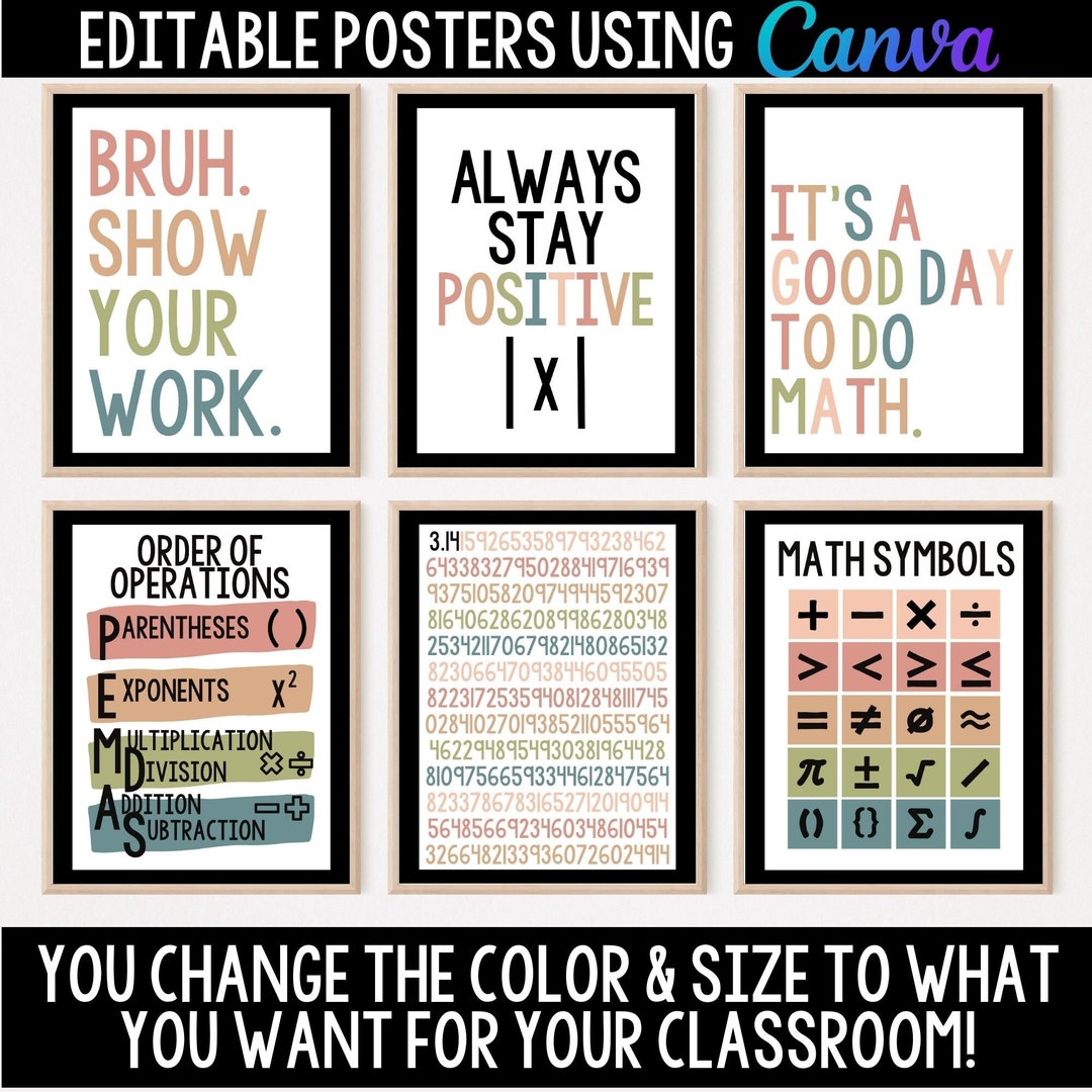EDITABLE Math Classroom Posters, Classroom Decor, Math Poster, Math ...