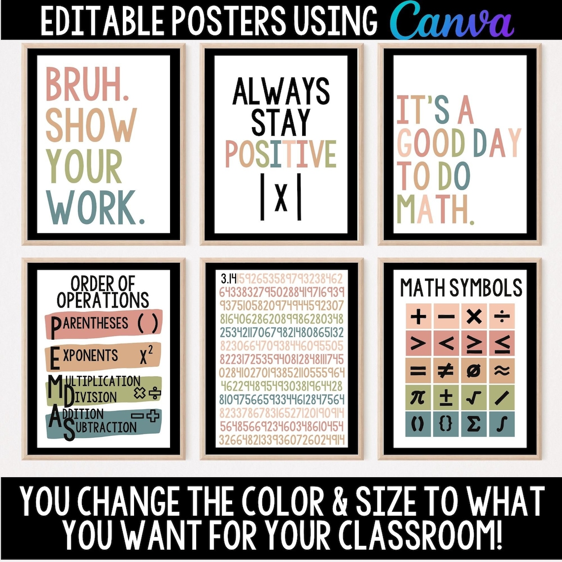 EDITABLE Math Classroom Posters Classroom Decor Math Poster - Etsy
