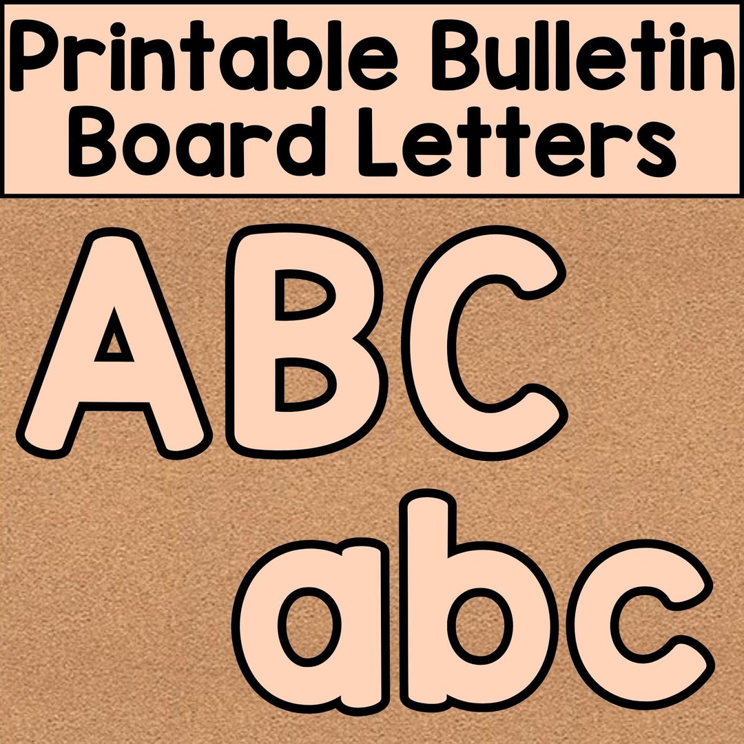 Peach Printable Bulletin Board Letters, Classroom Decor, Bulletin Board ...