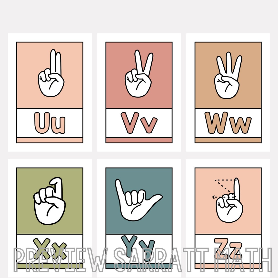 ASL Alphabet Posters Boho Classroom Decor Aesthetic Classroom American ...
