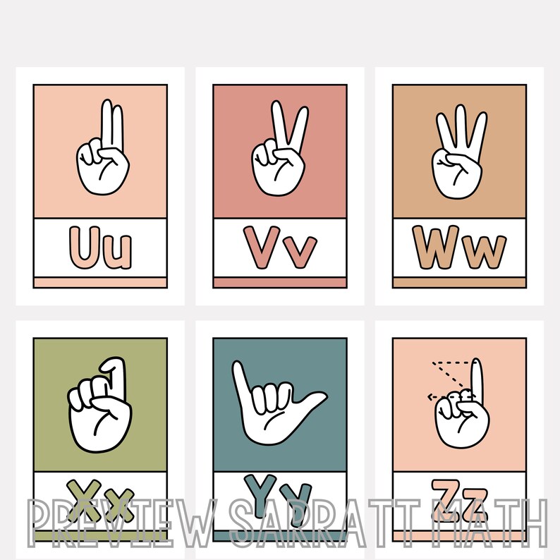 ASL Alphabet Posters Boho Classroom Decor Aesthetic Classroom American ...