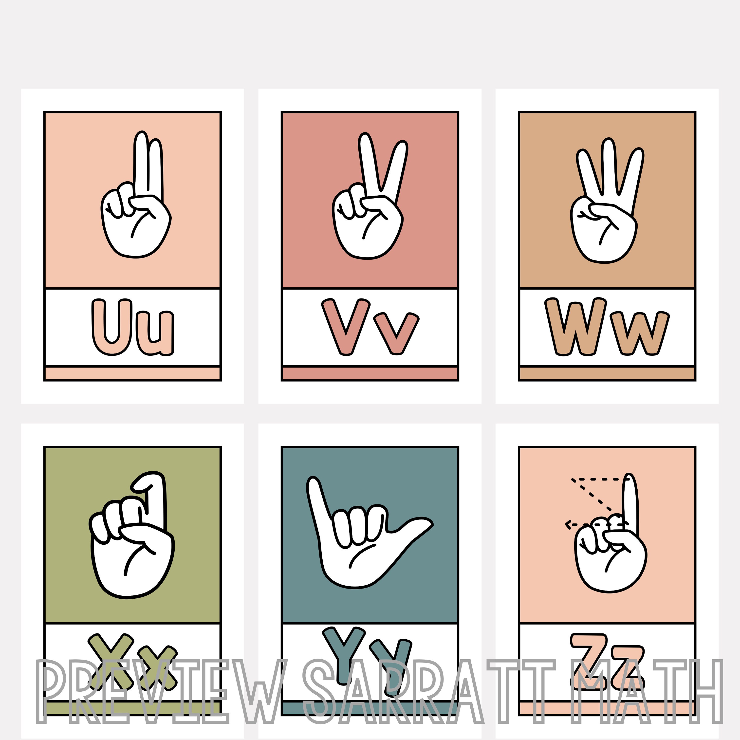 ASL Alphabet Posters Boho Classroom Decor Aesthetic Classroom American ...
