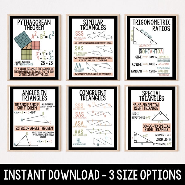 High School Math Printables - Etsy