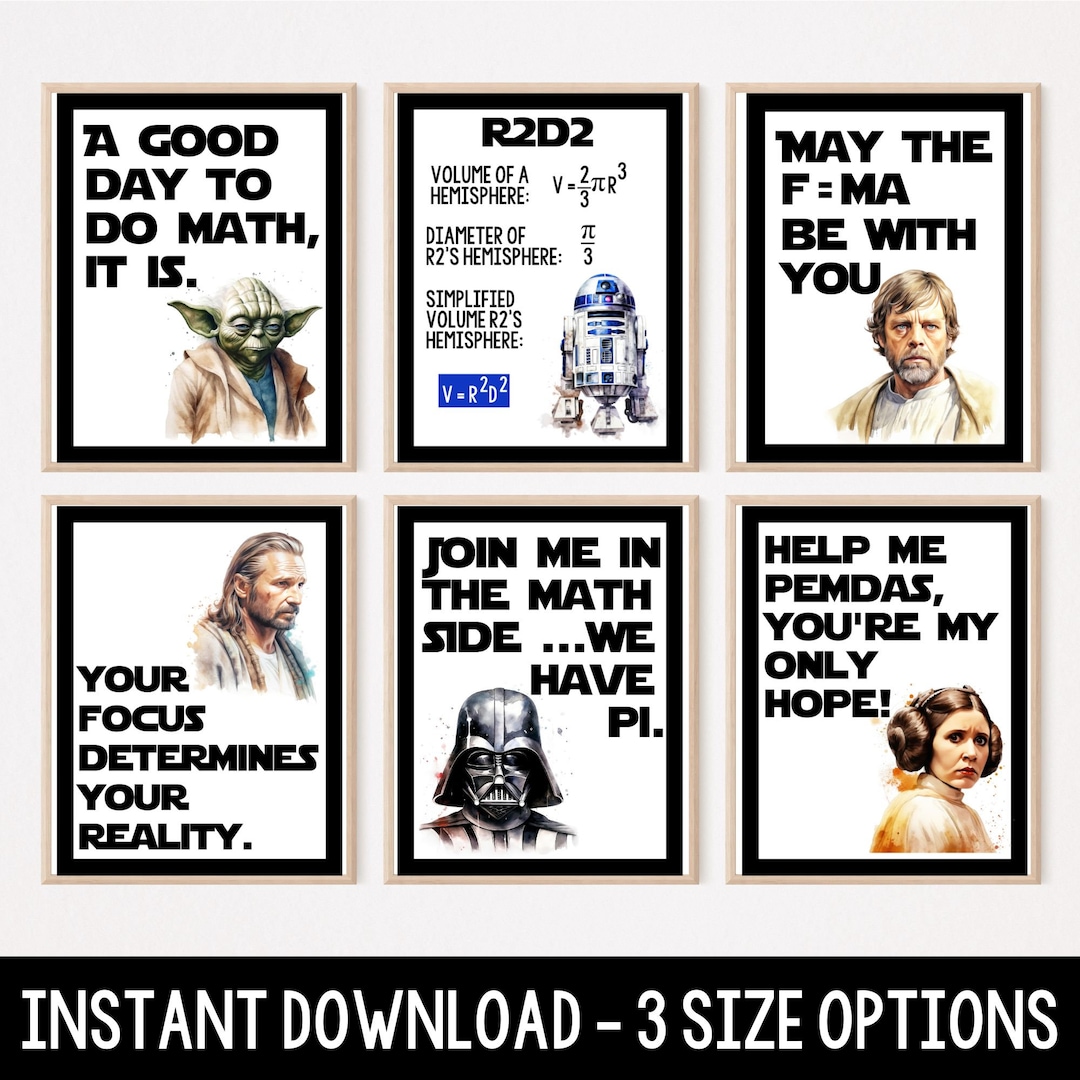 Star Wars Math Classroom Posters: Galaxy Decor (digital Download) - Etsy