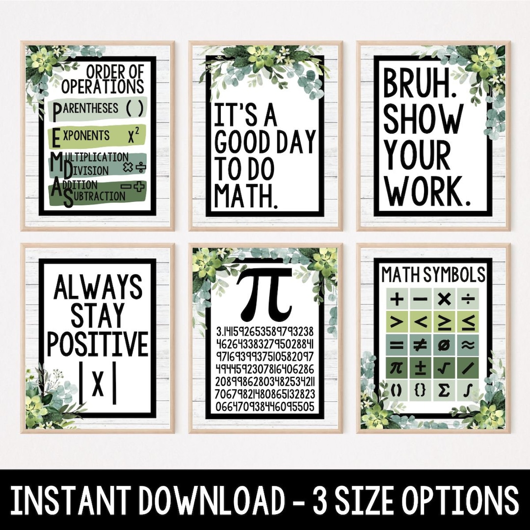 Farmhouse Math Classroom Posters, Classroom Decor, Classroom Posters ...