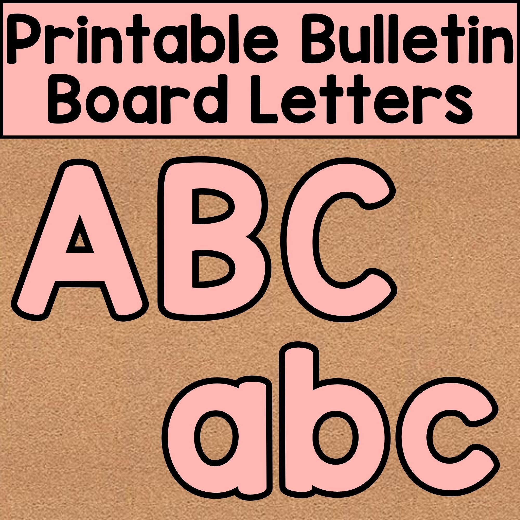 Coral Printable Bulletin Board Letters, Classroom Decor, Bulletin Board ...