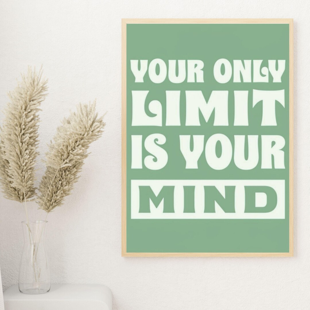 Sage Green Quote Wall Art, Minimalist Home Decor, Motivational Poster ...