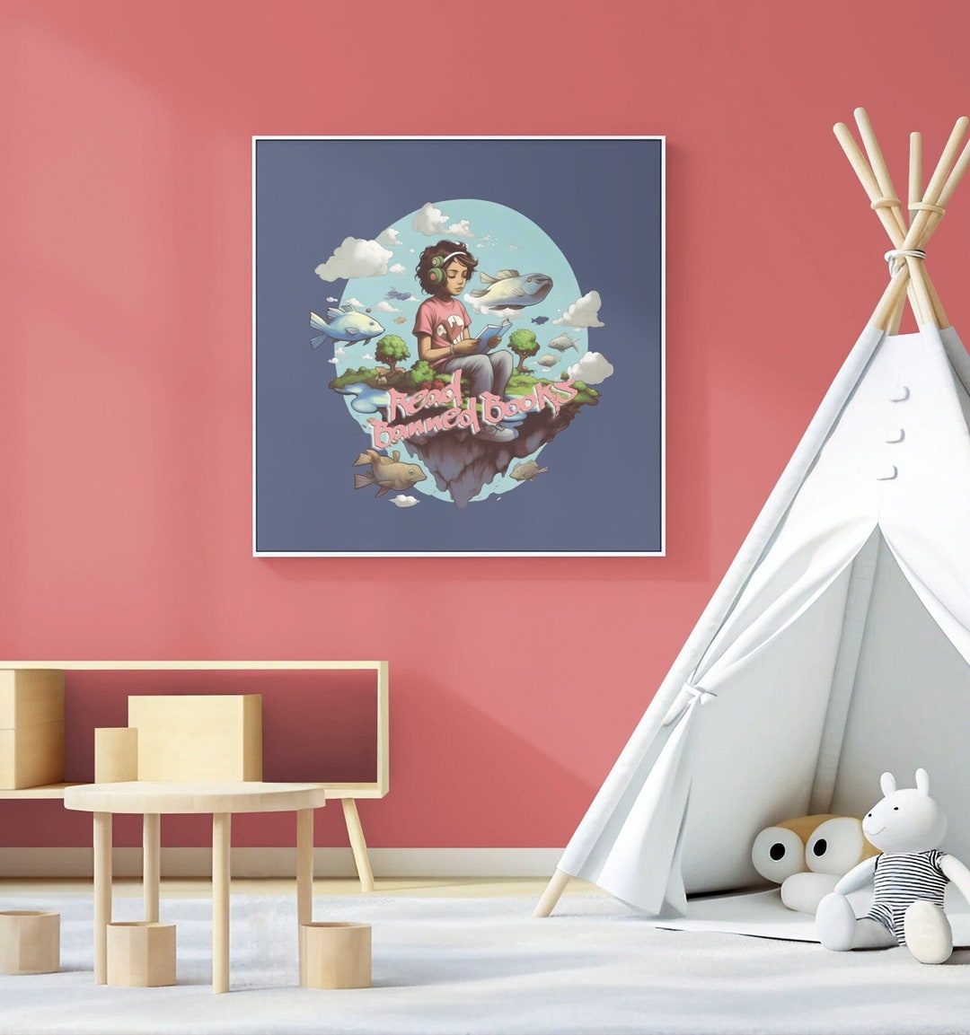 Read Banned Books Poster, Anti Book Ban Wall Art, Radical Classroom ...