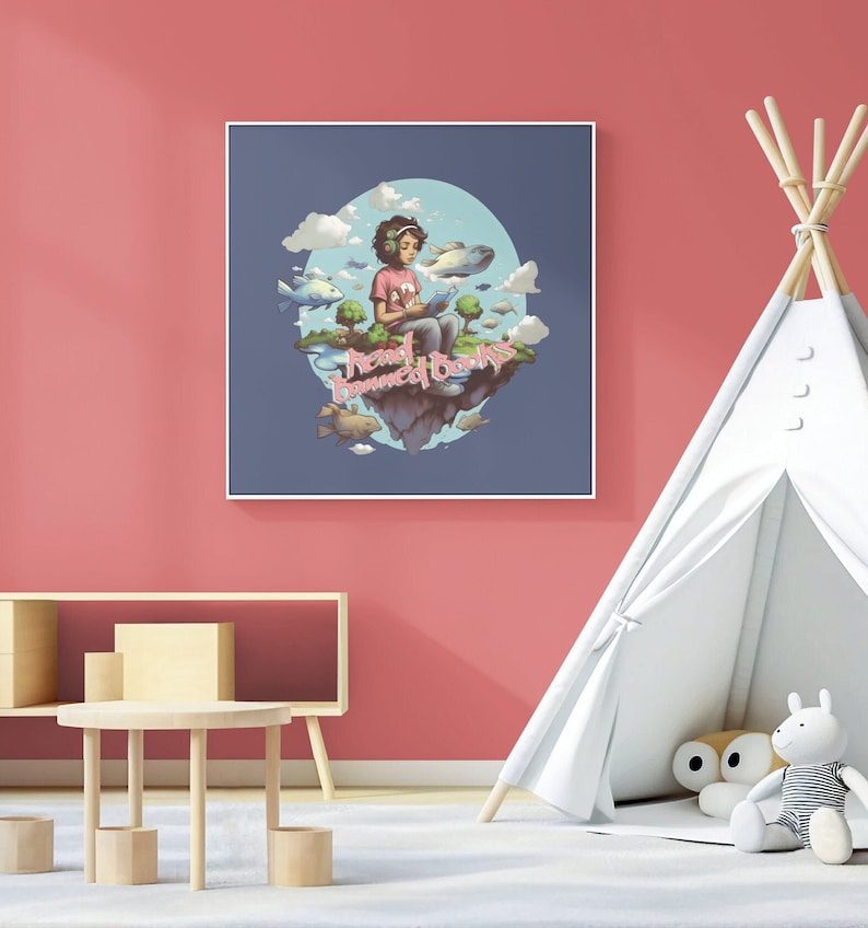 Read Banned Books Poster, Anti Book Ban Wall Art, Radical Classroom ...