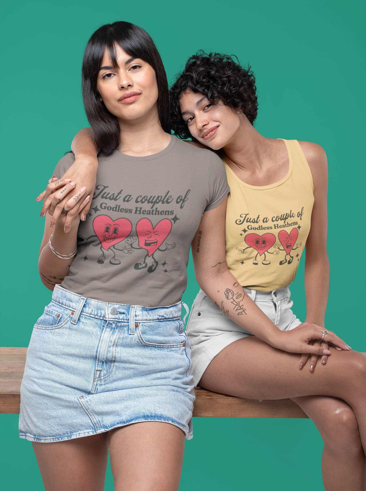 Just a Couple of Godless... T-shirt Atheist Valentine's Gift Sarcastic ...