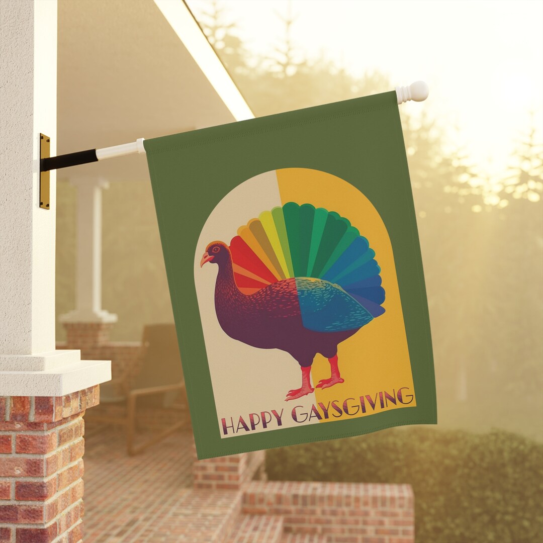 Gaysgiving Flag, Queer Thanksgiving Garden Decor, Fall LGBTQ+ House ...