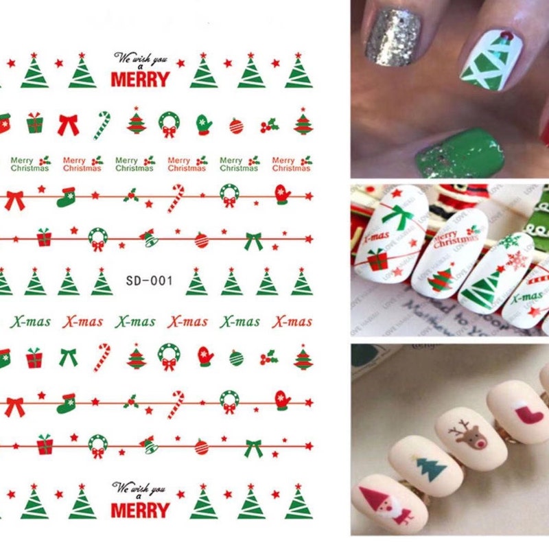 Christmas Nail Stickers - Etsy