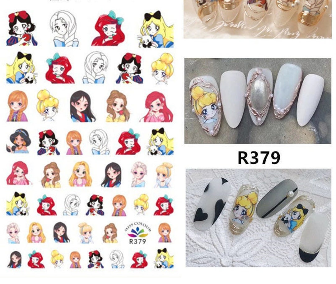 Nail Sticker Princess Nail Decals - Etsy