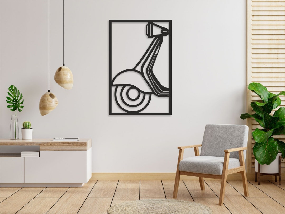 Scooter Wall Decor Wooden Wall Sign Vertical Wall Decal - Etsy