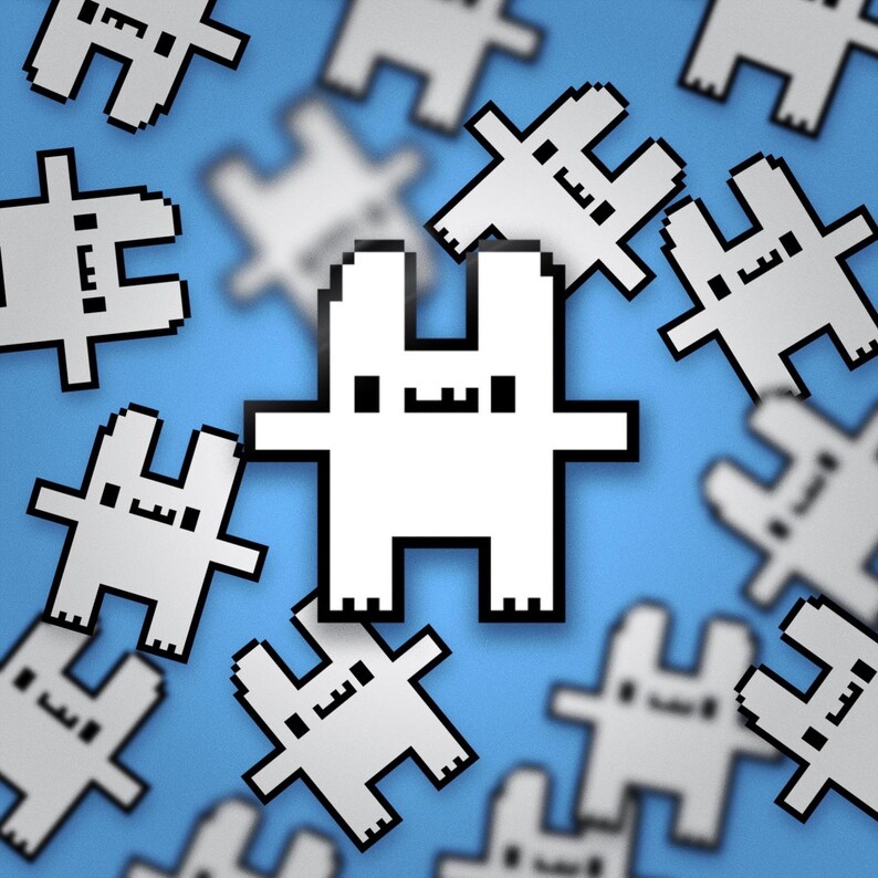 Pixel Bunny Sticker - Etsy