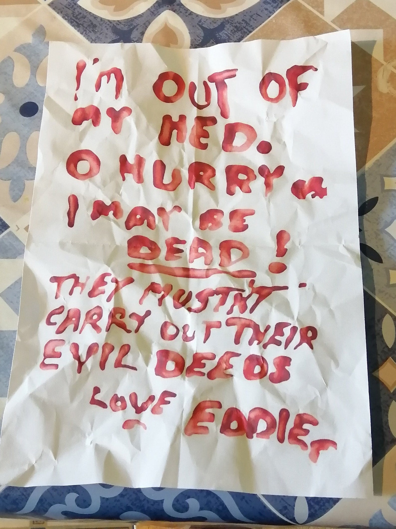 Rocky Horror Screen Accurate Eddie Letter - Etsy