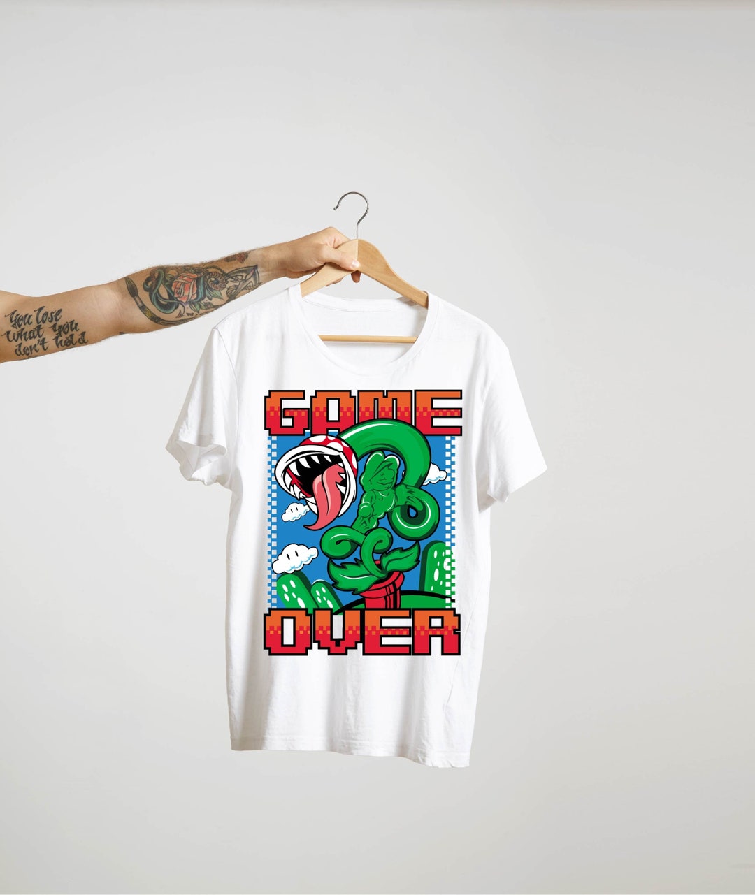 Super Mario Game Over Shirt, Mario Tshirt, Super Mario Bros, Cartoon ...