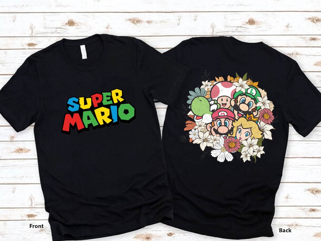 Super Mario Friends T-shirt: Princess Peach Floral Design - Etsy