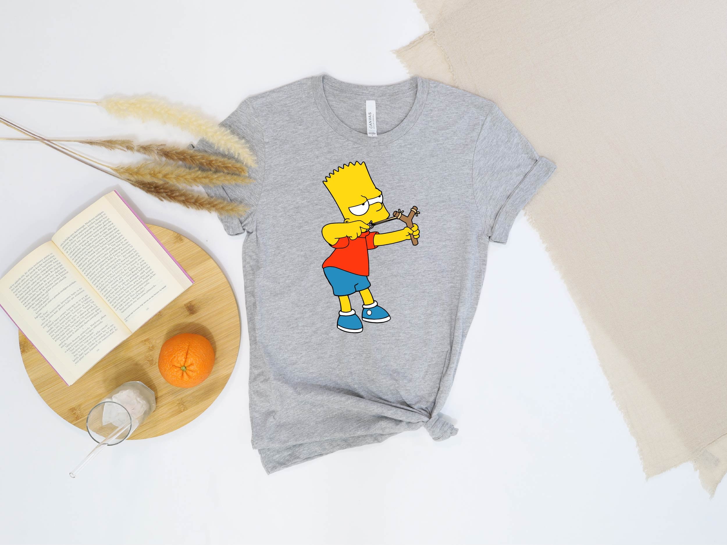 Bart Simpson Slingshot Tshirt, Simpsons Family Tshirt, Cartoon Tee, Simpsons Tshirt, Simpsons ...