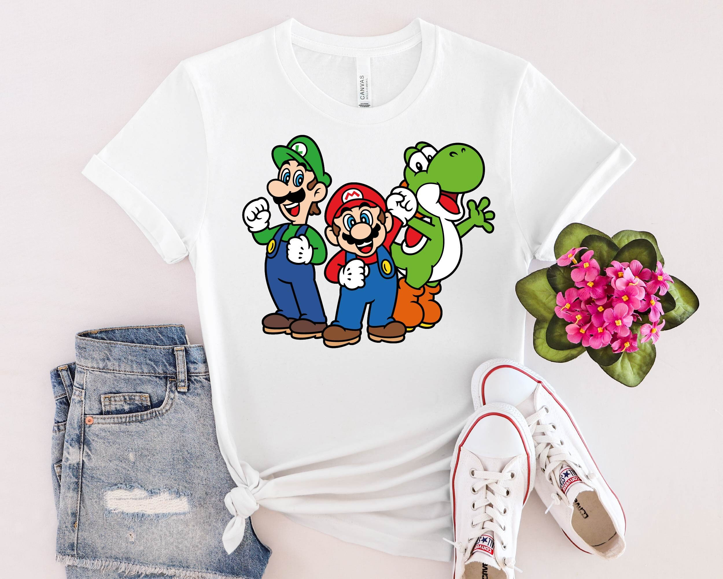 Super Mario Luigi Yoshi Friend Tshirt, Super Mario Gift Shirt, Super ...