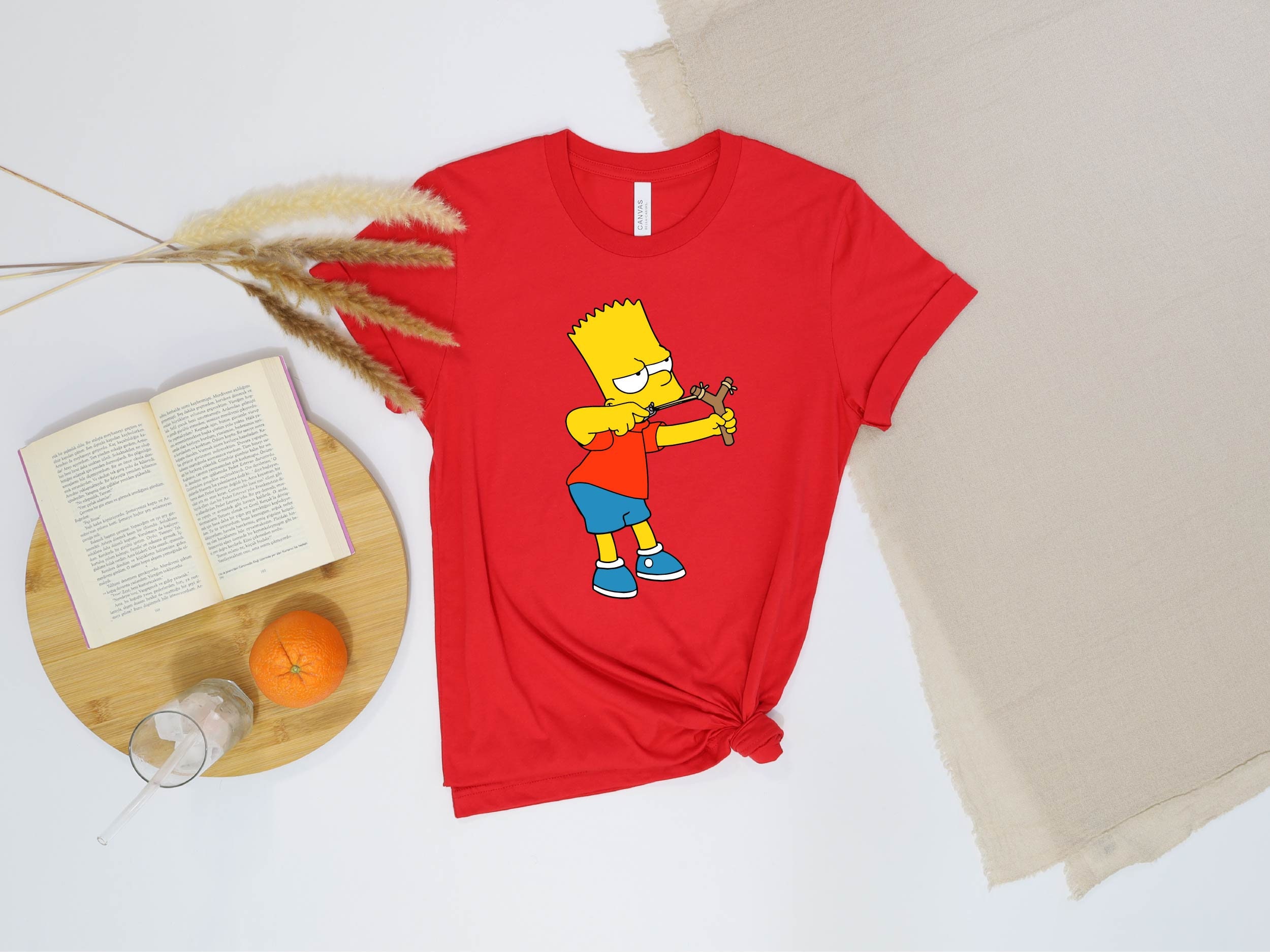 Bart Simpson Slingshot Tshirt, Simpsons Family Tshirt, Cartoon Tee ...