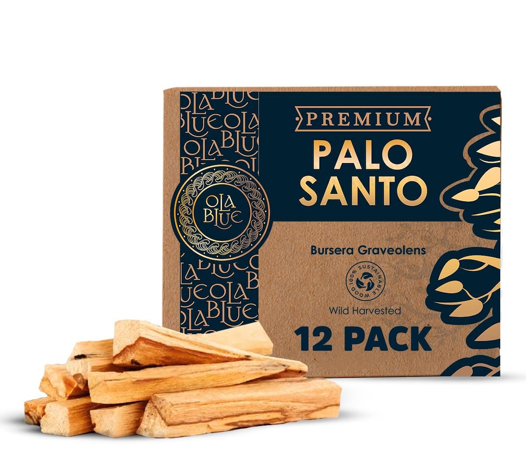 Ola Blue Palo Santo Sticks Premium Resin (12-pack) Peruvian Authentic ...