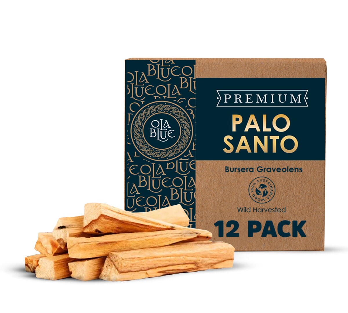 Ola Blue Palo Santo Sticks Premium Resin 12-pack Peruvian Authentic ...