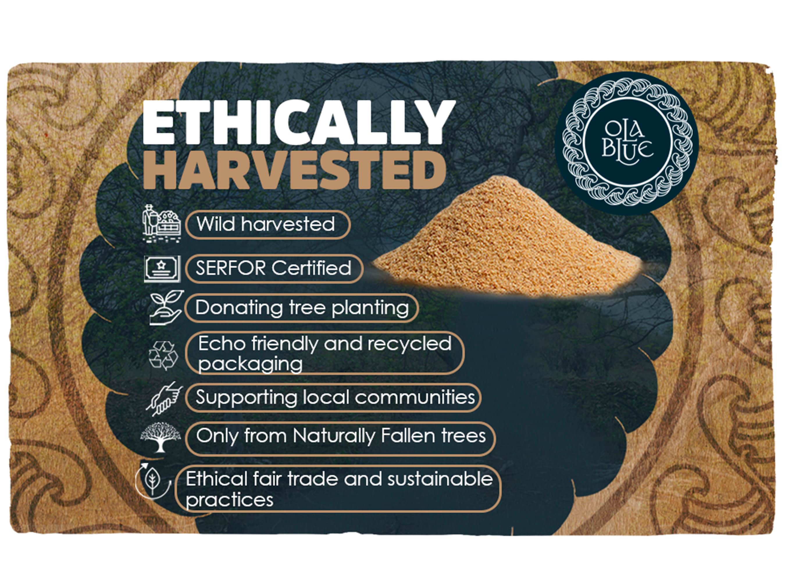 Ola Blue Palo Santo Powder - Natural and Sustainable 4oz From Peru ...