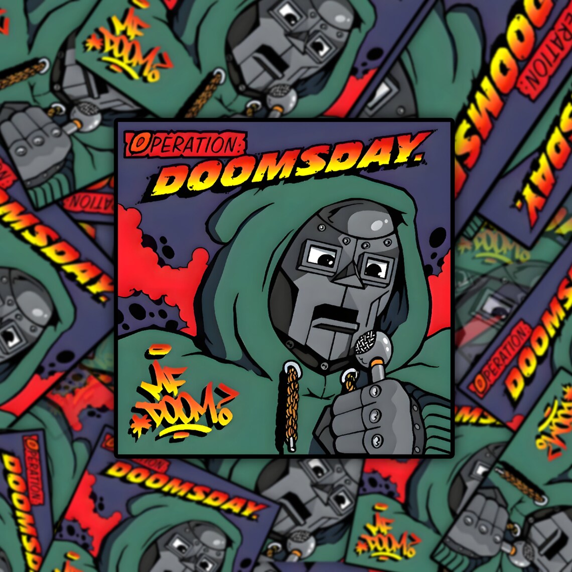 MF DOOM doomsday Sticker Iconic Album Art Glossy Rap Waterproof Decal ...